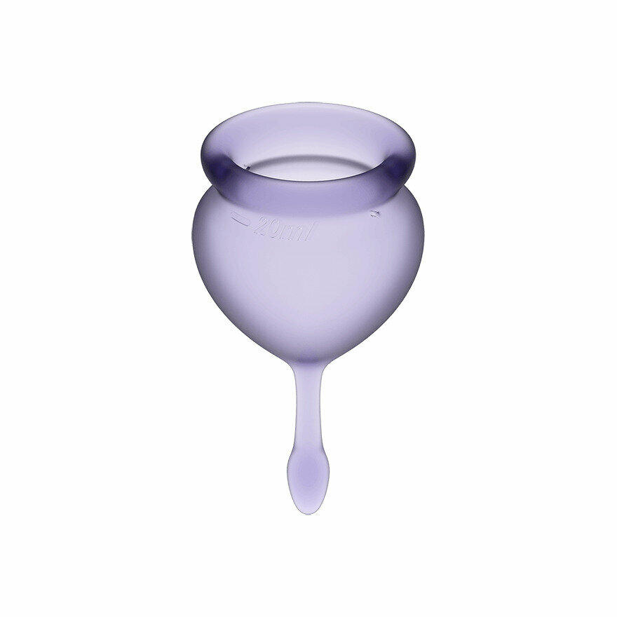 Менструальные чаши Satisfyer Feel Good, фиолетовые. Набор менструальных чаш, 2шт, 15 и 20 мл. Чаша для менструации