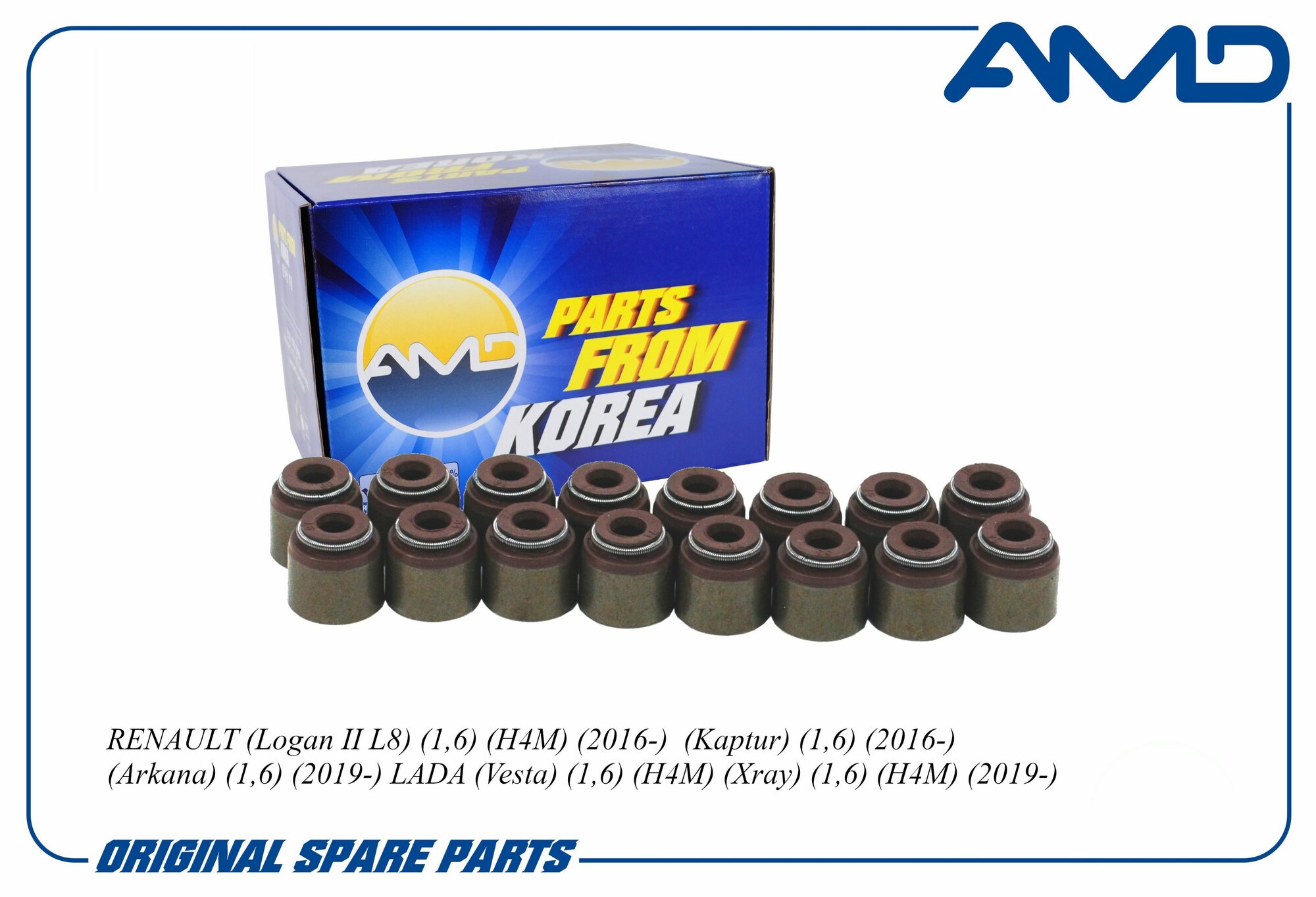 Колпачок маслосъемный 13207-CJ40A AMD. SVS155 1 шт. для RENAULT Logan II L8 1,6 H4M 2016- Duster 1,6 2015- Kaptur 1,6 2016- Arkana 1,6 2019- LADA Vesta 1,6 H4M Xray 1,6 H4M 2019-