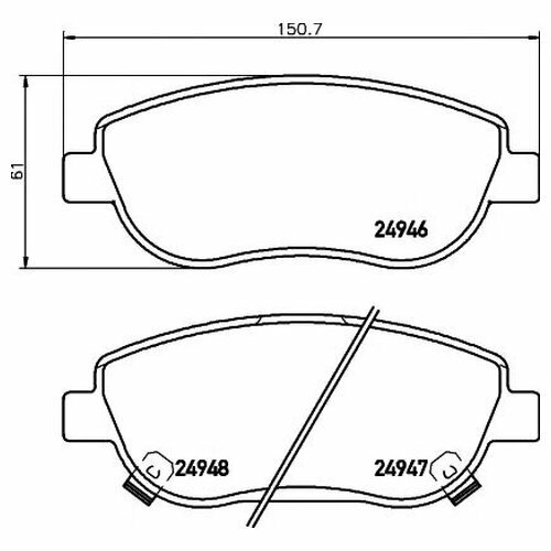 Комплект передних тормозных колодок Mintex MDB3052 для Toyota Avensis, Verso
