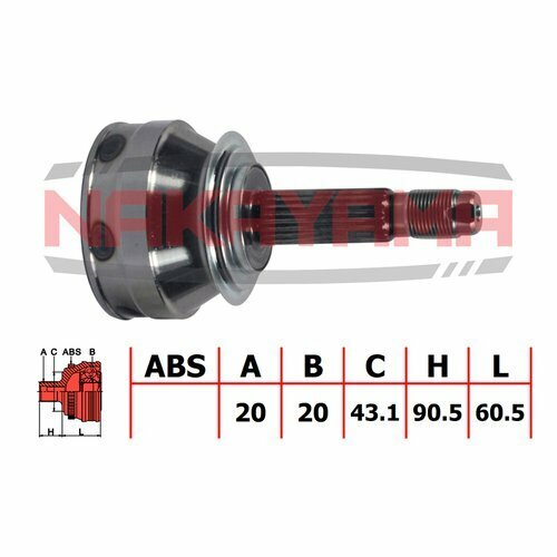 ШРУС внешн. к-кт FIAT 127 78-82, FIORINO 88-01, PANDA 80-04, UNO 83-95, LANCIA Y10 85-95 (20x20x151x Nakayama NJ149NY