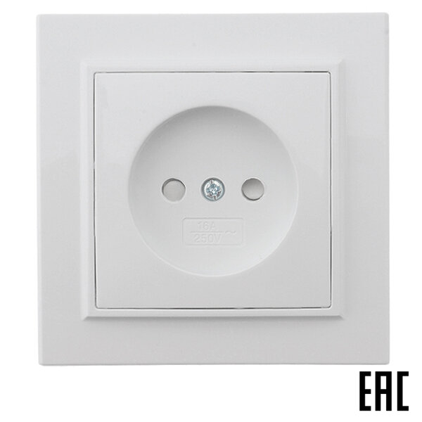 Розетка Эрна 39049 PST10-9009-01 1-местная скрытой проводки б/з 250В 16А с защитной шторкой белая (Stekker) (5 шт. в комплекте)
