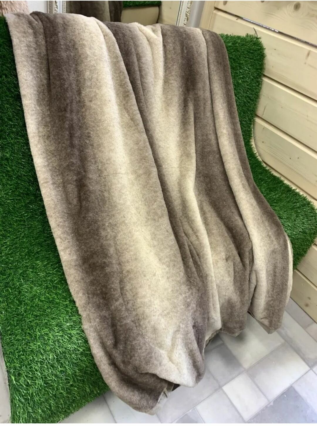 Плед коричневый, Плед-покрывало, велсофт, 220х200 см, шоколадный