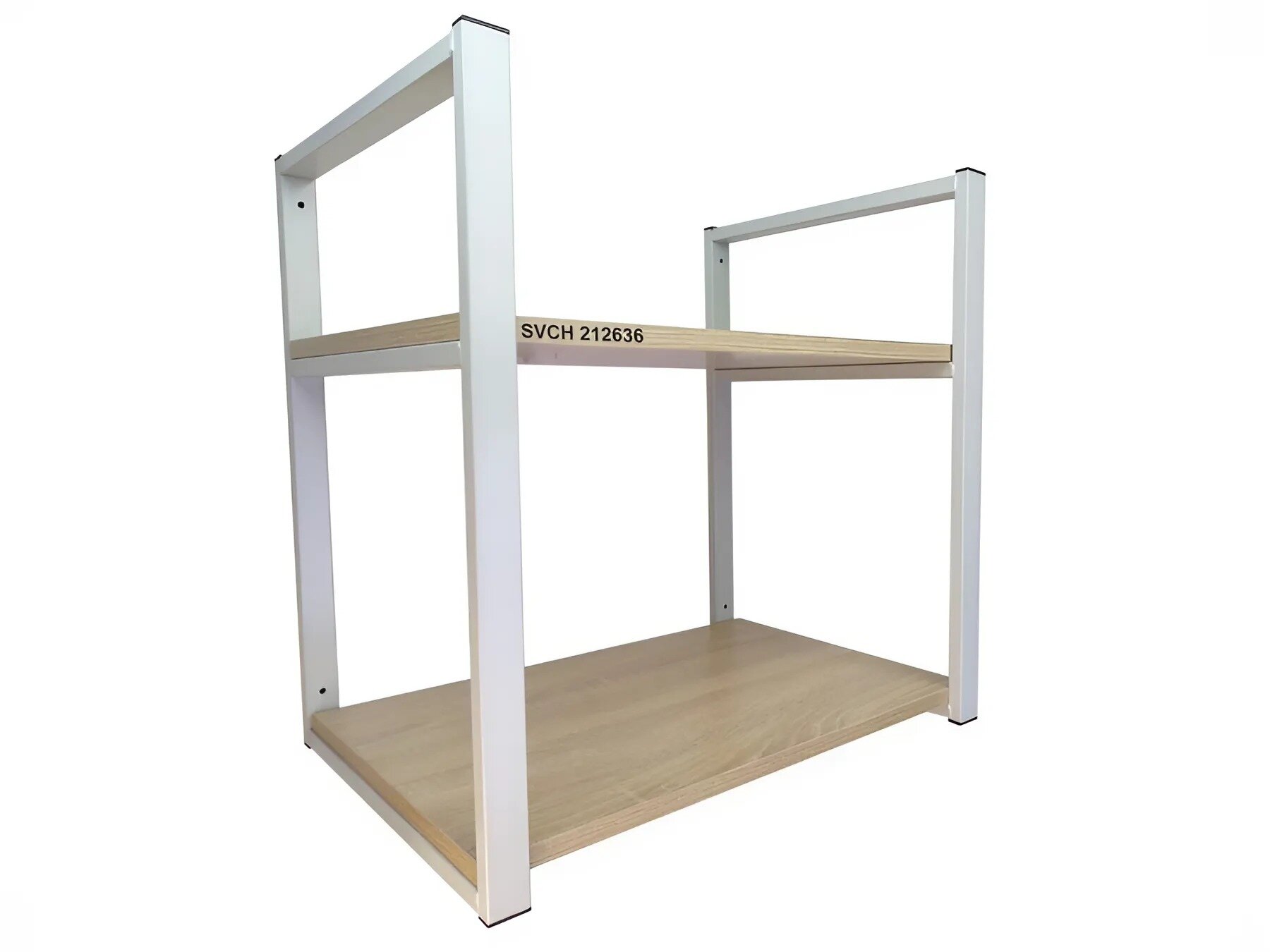 Полка для микроволновки GARROSS "SIBERIA 212636", две полки 35х54 см, высота 54 см, каркас серый, цвет полок дуб сонома