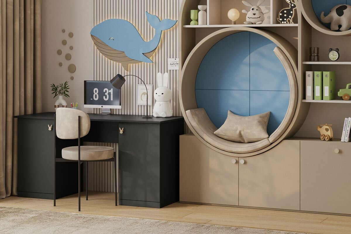 Письменный стол Банни-4 Черный Агат 150*75*60