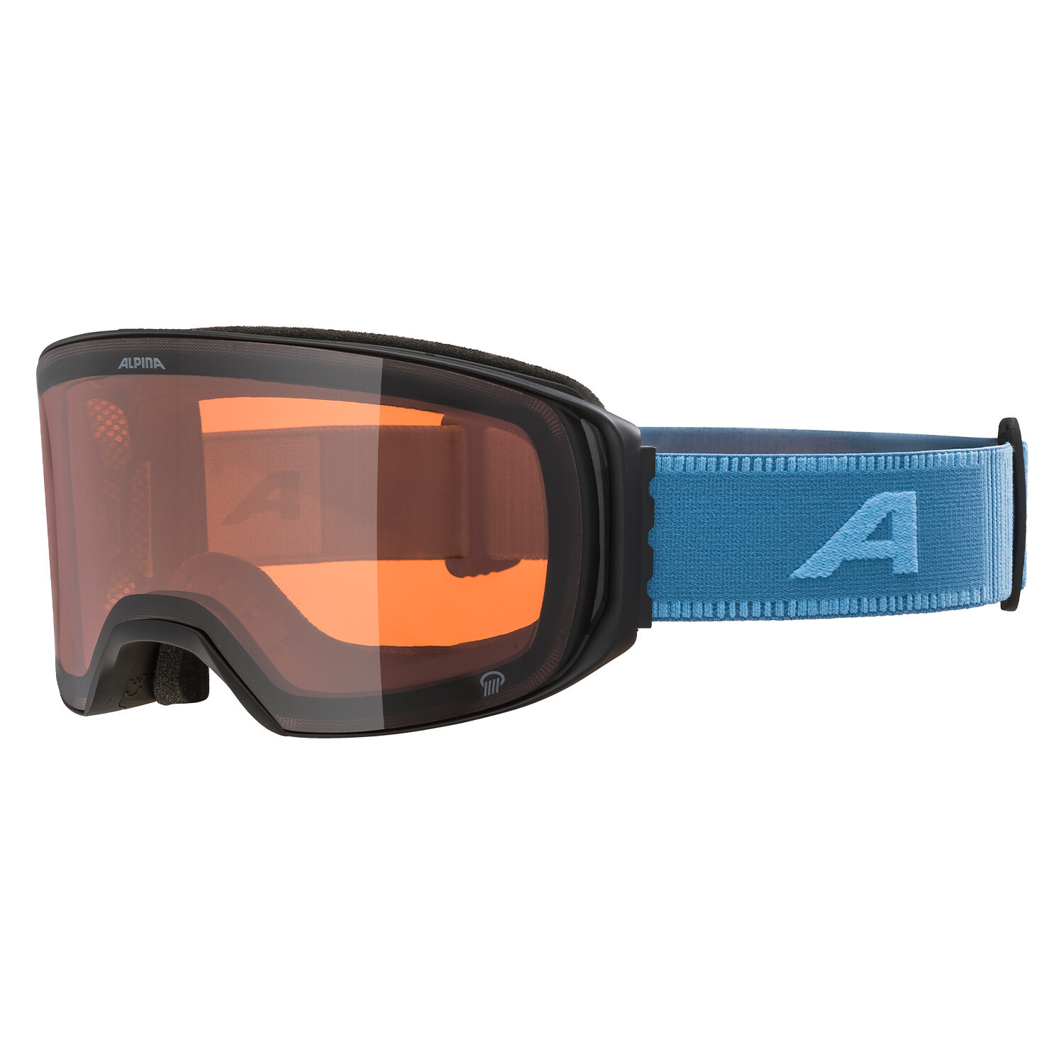 Маска горнолыжная ALPINA Arris Q Black-Smoke-Blue Matt/Q S2 (US: L)