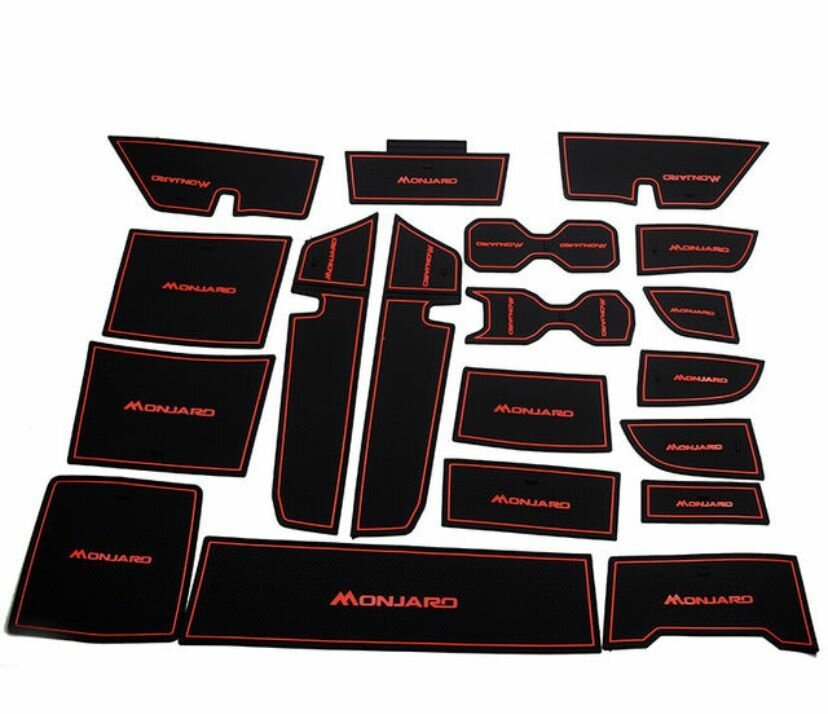 Комплект силиконовых ковриков в салон Geely Monjaro/ Джили Монжаро 2023-2024 г. в red