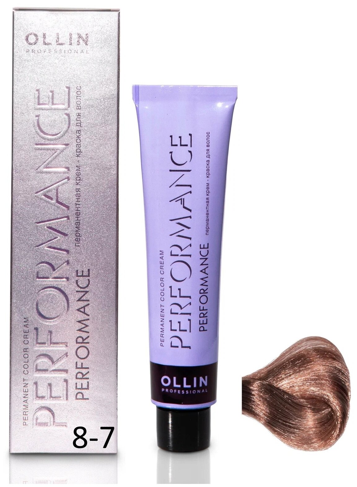 OLLIN PERFORMANCE 8/7 светло-русый коричневый 60мл Перманентная крем-краска для волос