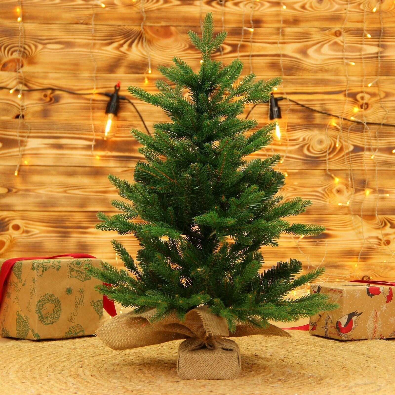 Елка искусственная 65 см, ель новогодняя зеленая, литая