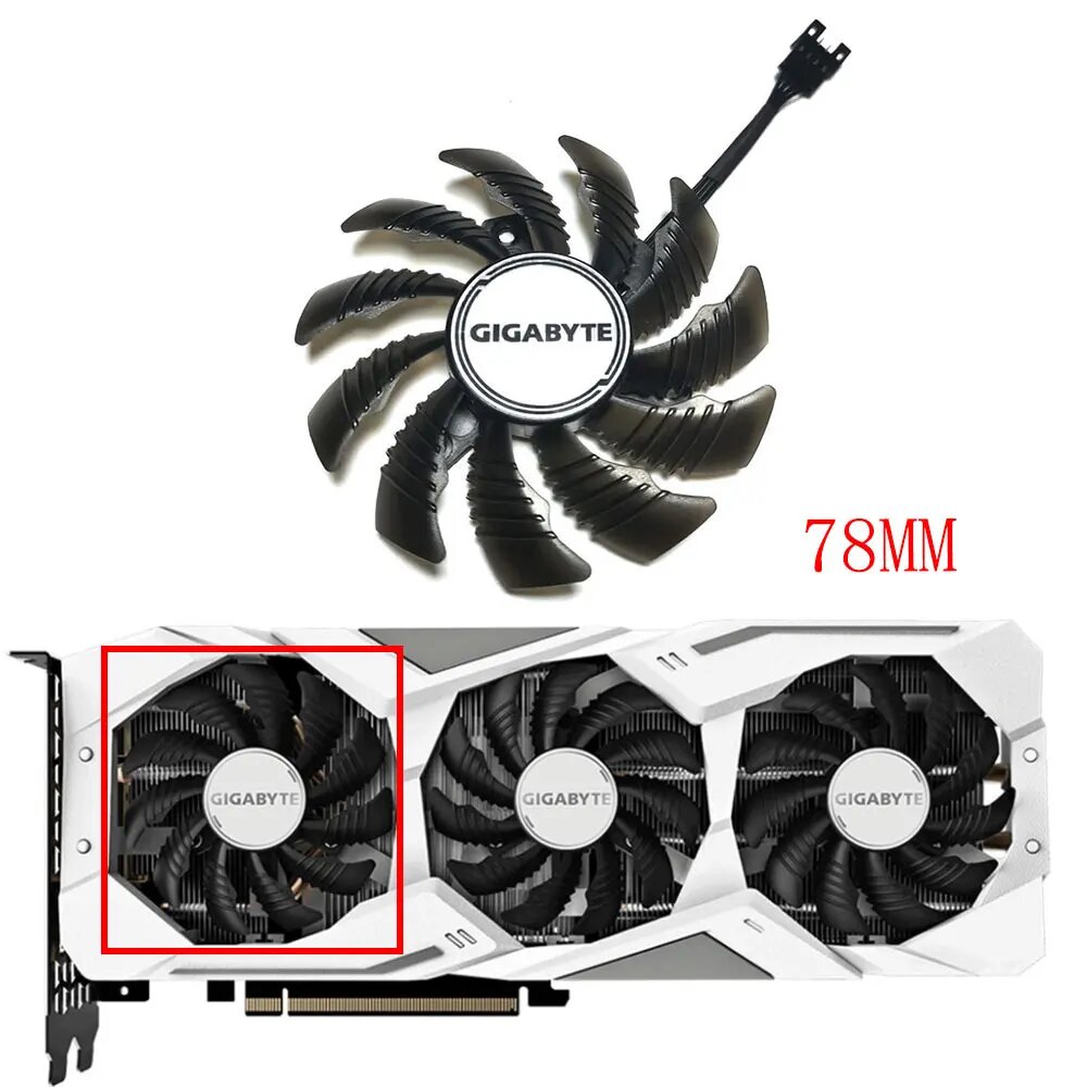 Вентилятор Gigabyte 78мм для RTX 2060/2070, FAN-A