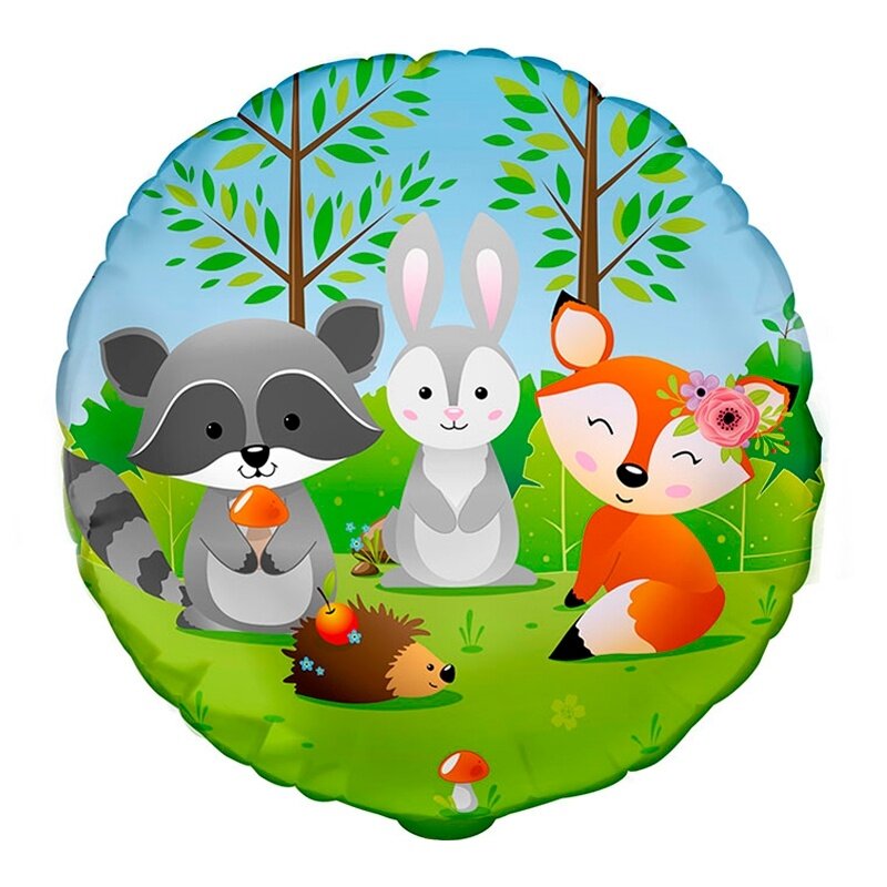 Фольгированный шар Grabo круг, "Волшебный лес", размер 17 дюймов, в упаковке