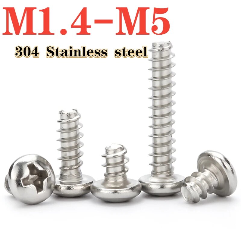 Саморезы нержавеющая сталь 304 M1.4-M5 M1.7x6 -100pcs