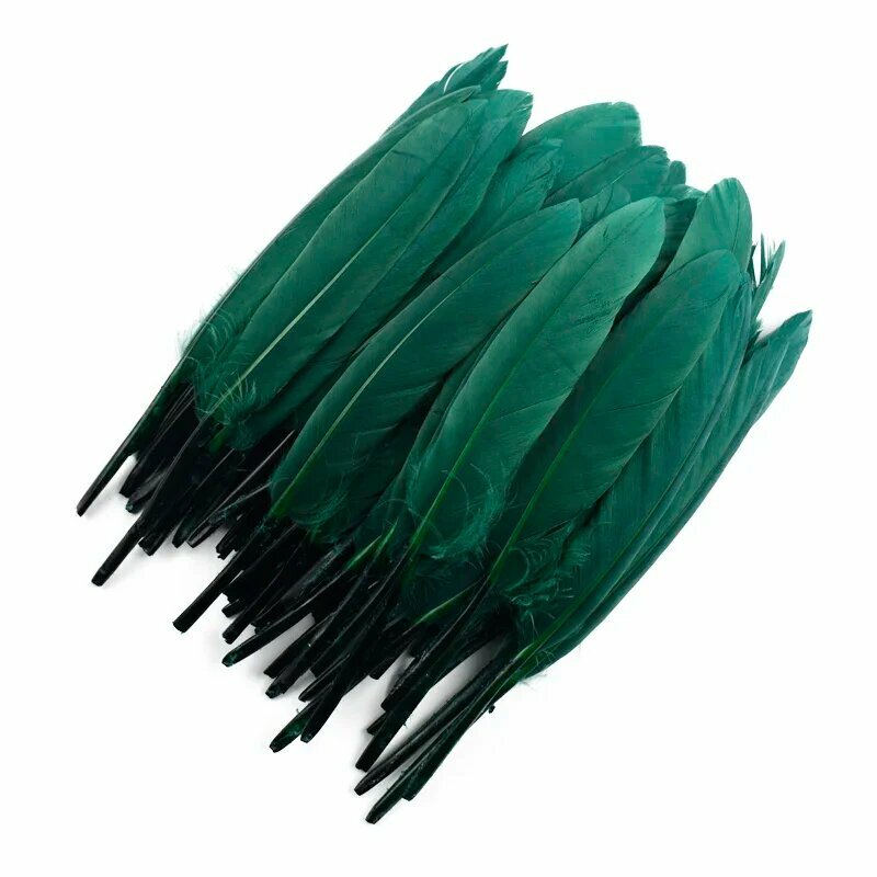 Окрашенные утиные перья Xywae Изумрудный, 100 Pcs, Dark green