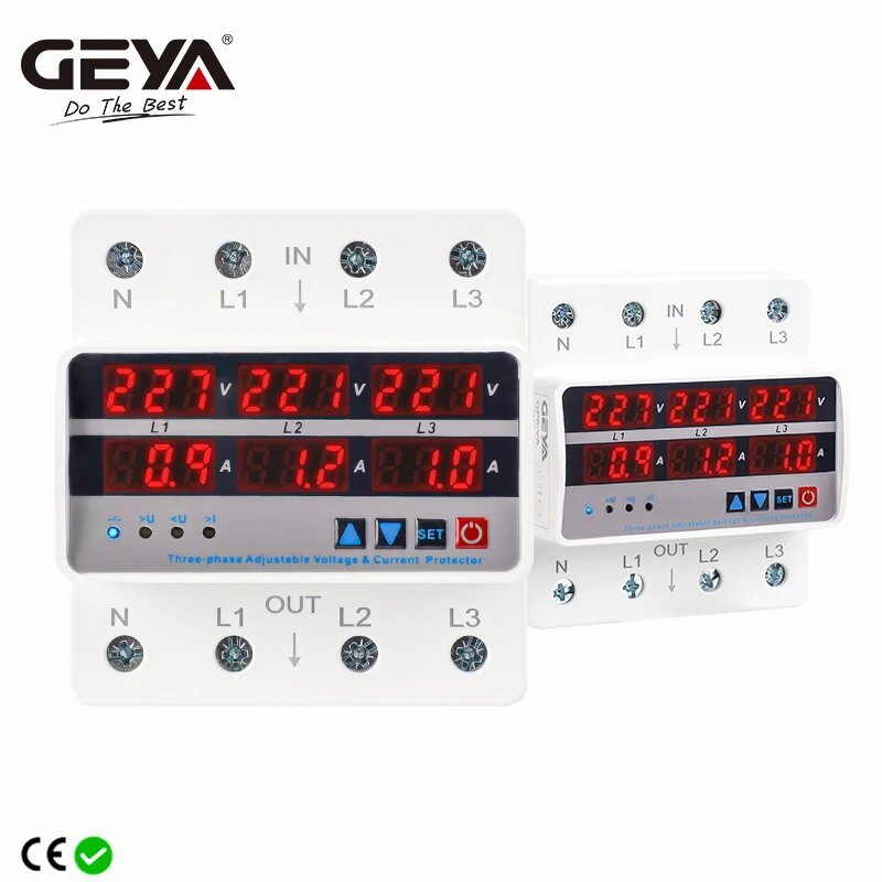 GEYA GP6-VA 3-фазное реле защиты от пониженного напряжения и тока 63A AC220V