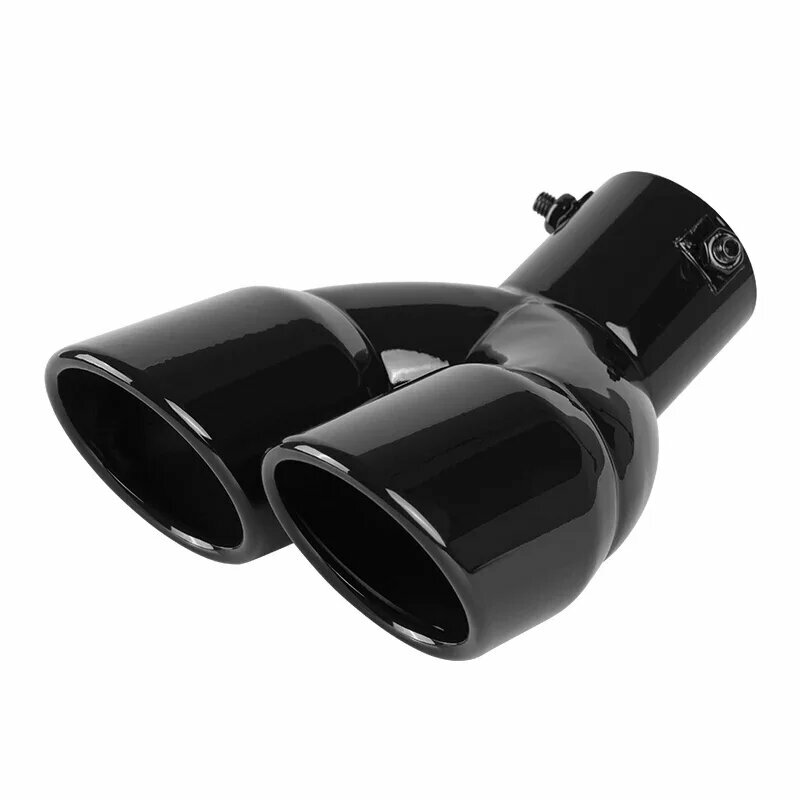 Модификация автомобиля, украшение выхлопной трубы с двойной трубой, универсальная утолщенная версия, глушитель выхлопной трубы с двойным выходом black bent