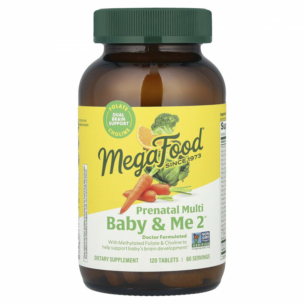MegaFood, Baby & Me 2™, мультивитамины для беременных, 120 таблеток