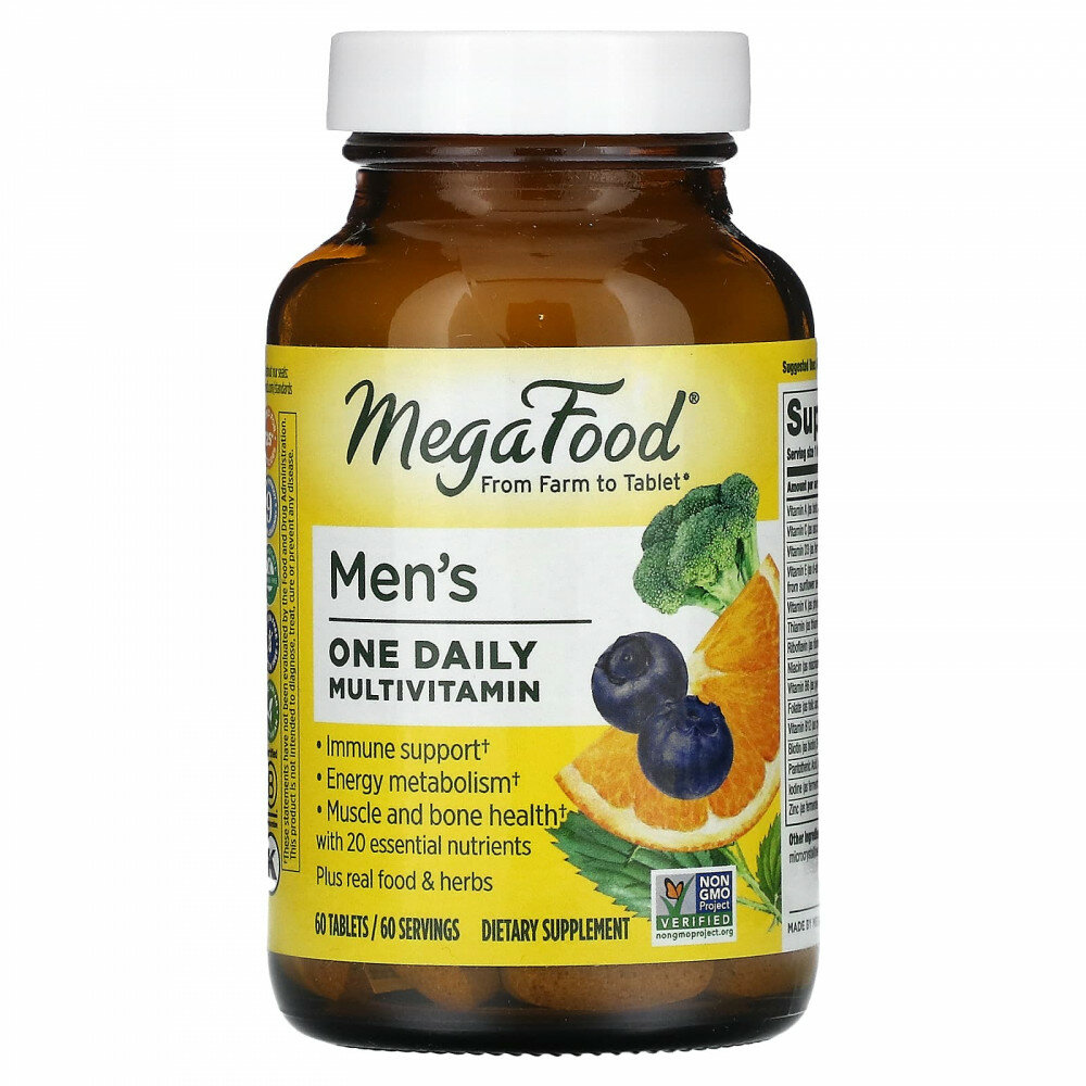 MegaFood, Men's One Daily, витамины для мужчин, 60 таблеток