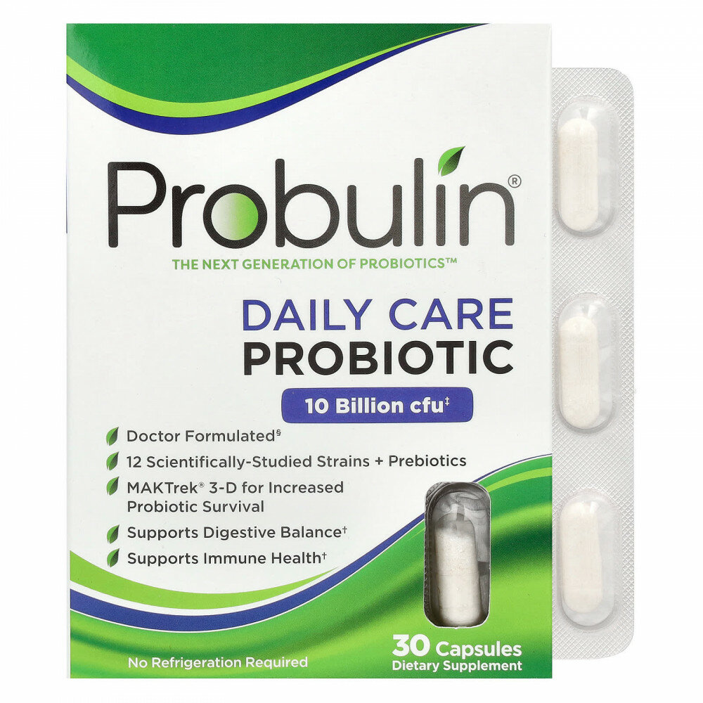 Probulin, пробиотик для ежедневного ухода, 10 млрд КОЕ, 30 капсул