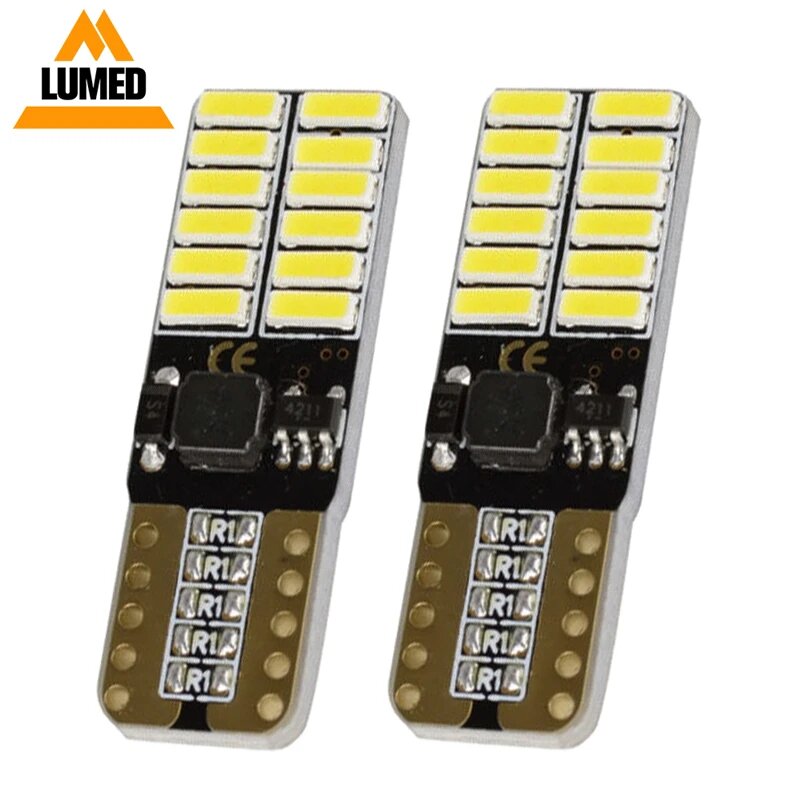 2 шт. Автомобильный LED фонарь T10 W5W CANBUS белый