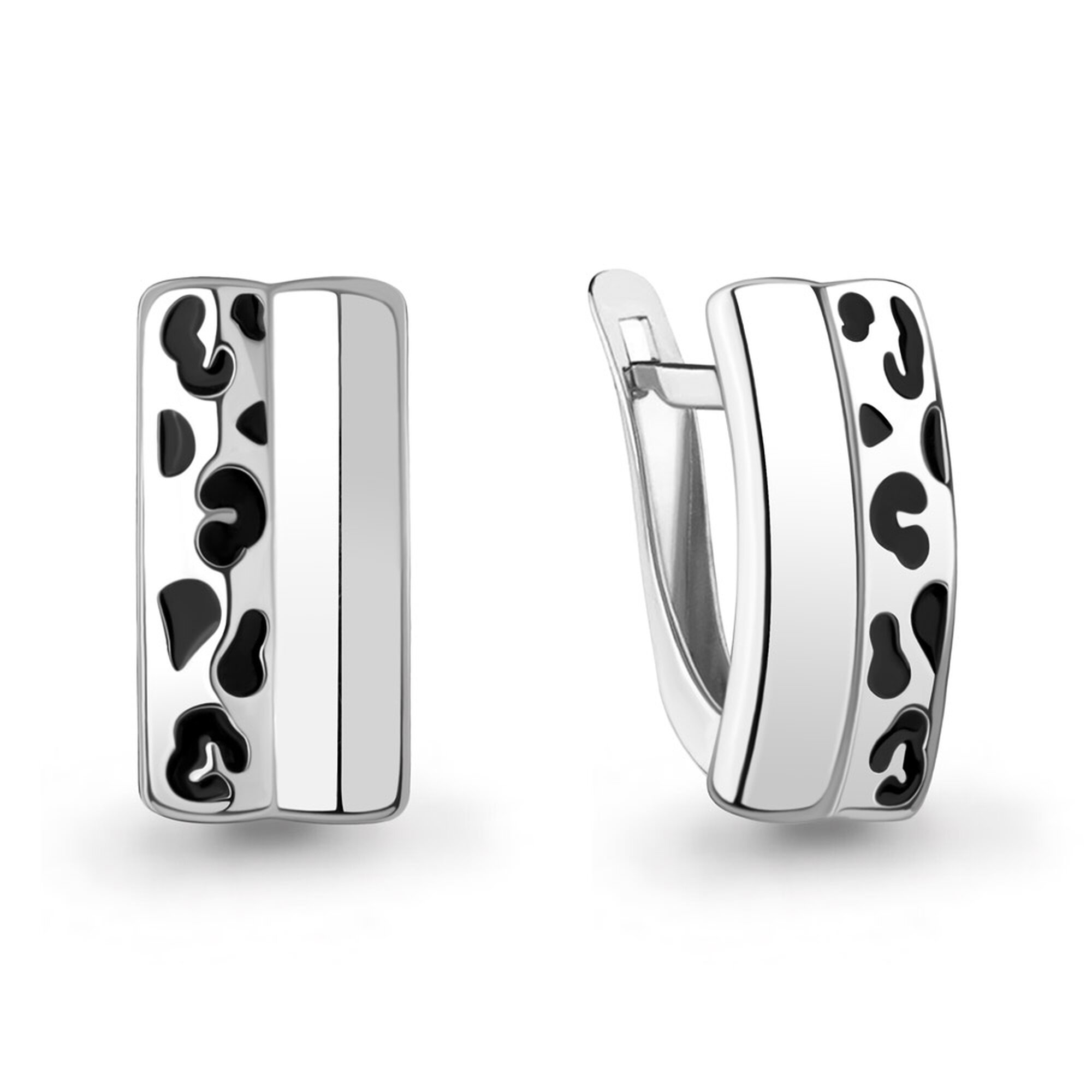 Серьги, серебро, 925 проба, родирование, эмаль