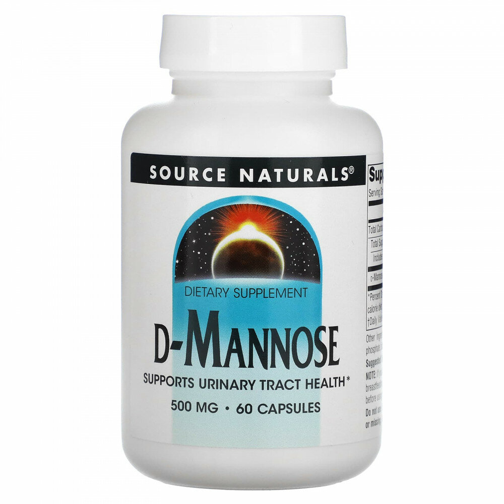 Source Naturals, D-манноза, 60 капсул