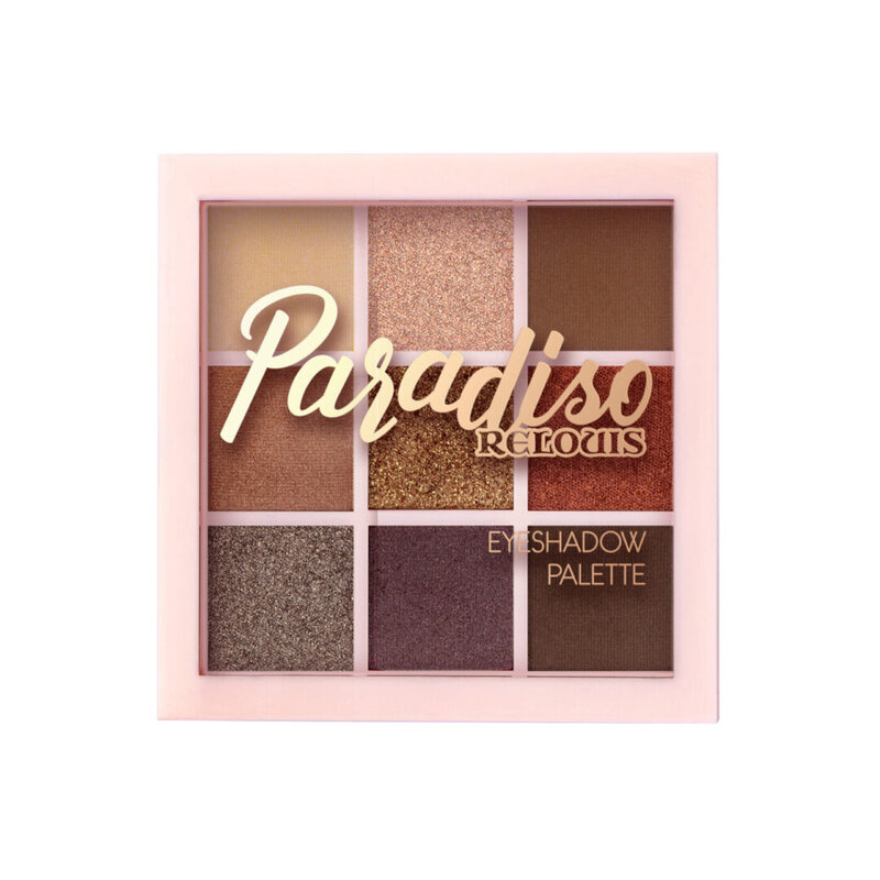 Relouis тени для век nude 9-ти цветные matte(3 тона)+metal(3 тона)+satin(3 тона) тон 01 Nude