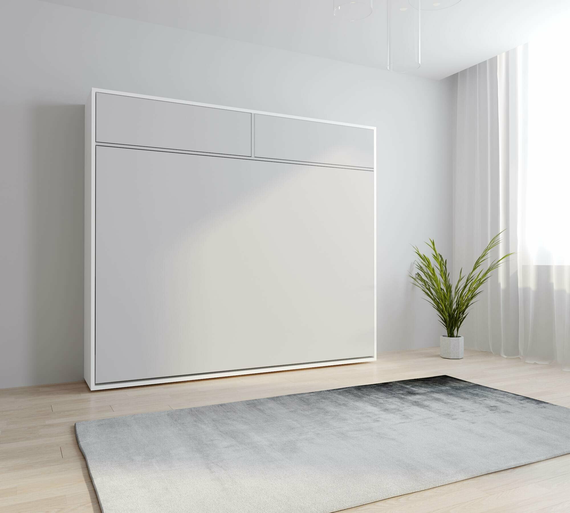 Шкаф кровать-трансформер с изголовьем Ergoroom Аджи 1600 с антресолью Лайт Тренд