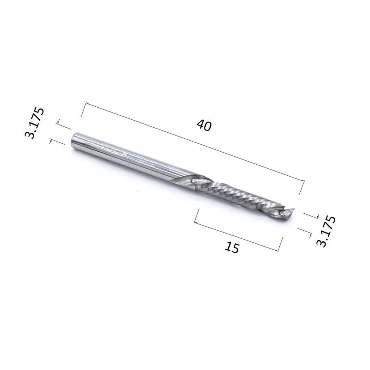 Фреза DJTOL A1FLX3.15 компрессионная спиральная однозаходная (по дереву, композиту (АКП), пластику)