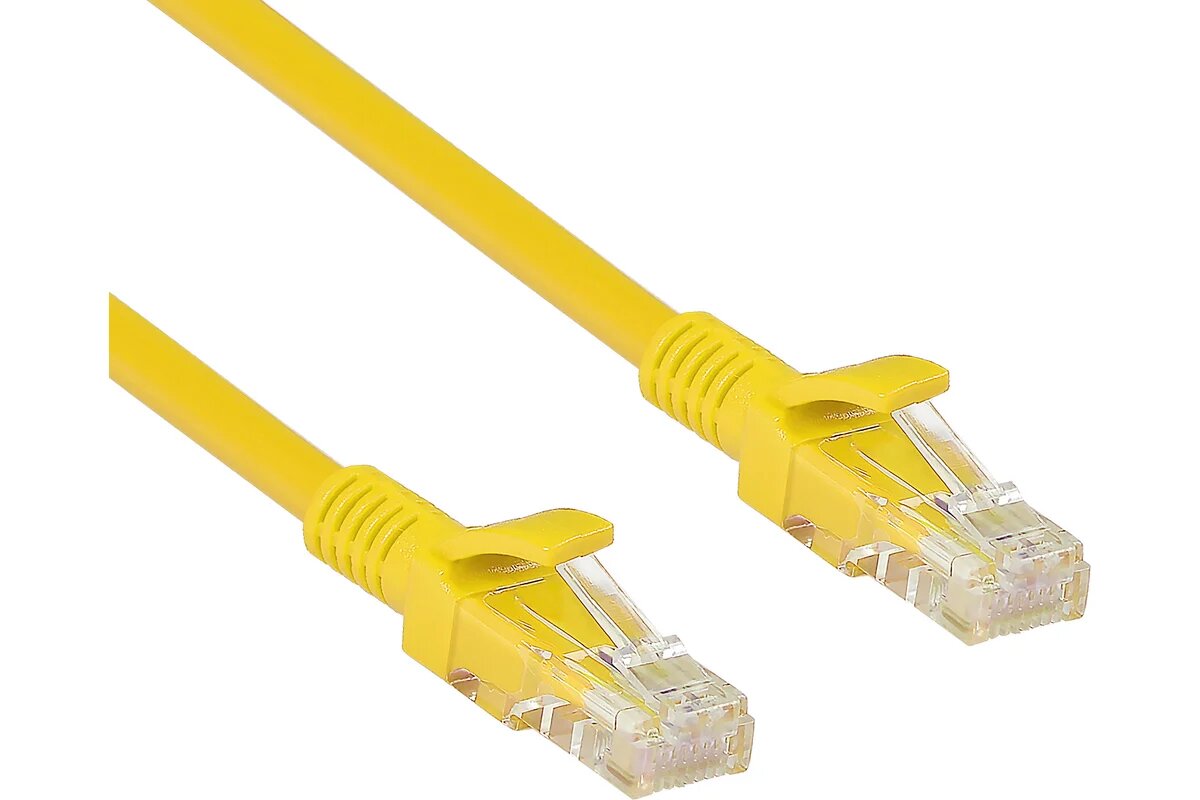 Патч-корд ExeGate UTP-RJ45-RJ45-5e-0,3м Cat.5e желтый кабель для локальной сети