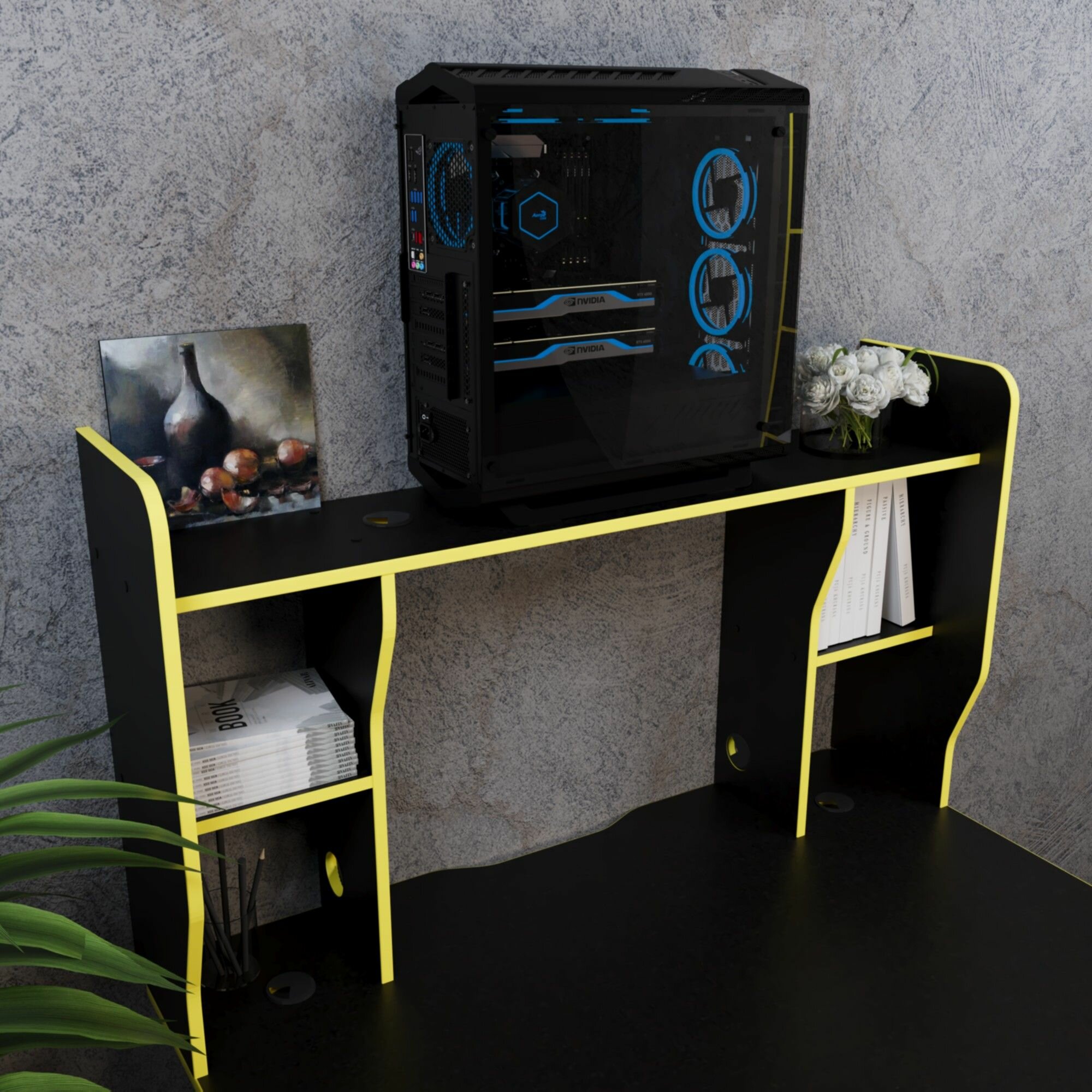 Большая полка 140 см для компьютерного стола