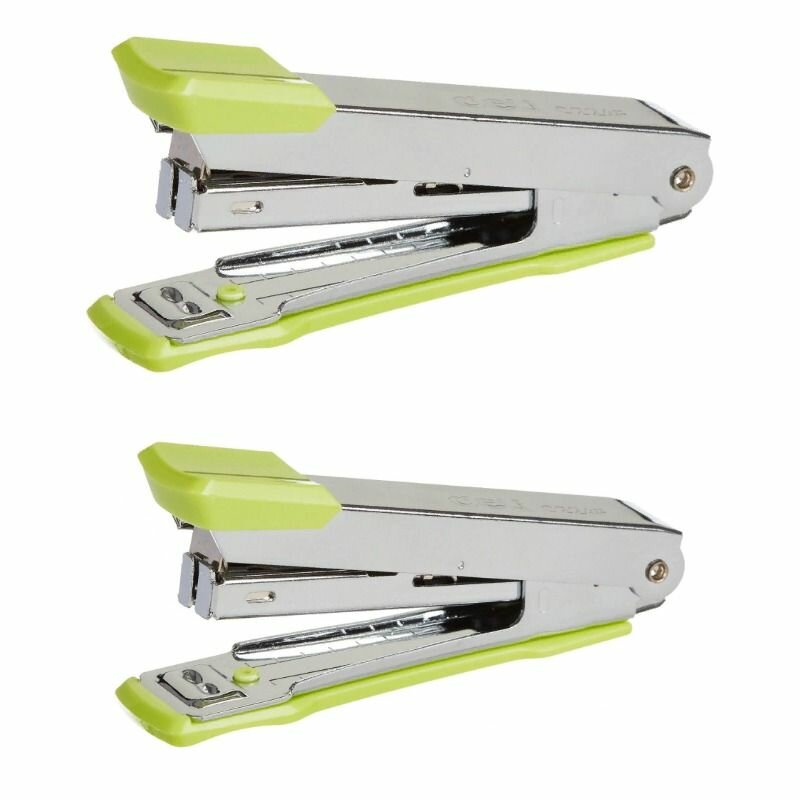 Deli Степлер Essential, до 15 листов, с антистеплером, 2 шт.