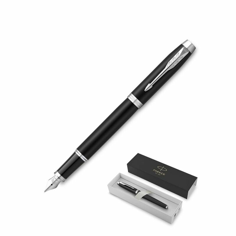 Ручка перьевая подарочная Parker "Im matte black CT", синий, в подарочной упаковке