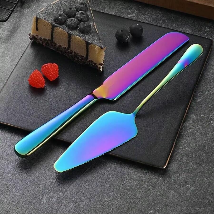 Набор для торта лопатка 22 см + нож 23 см, нержавеющая сталь