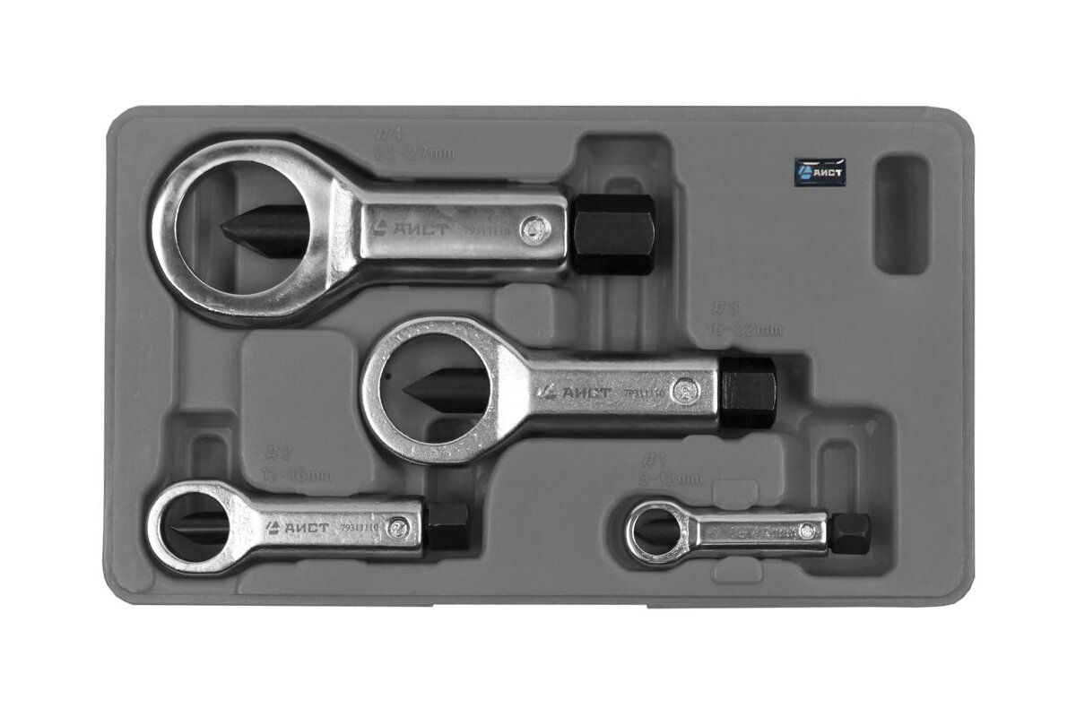 AIST Набор гайкорубов 9-27 4 предмета, в кейсе 79311110