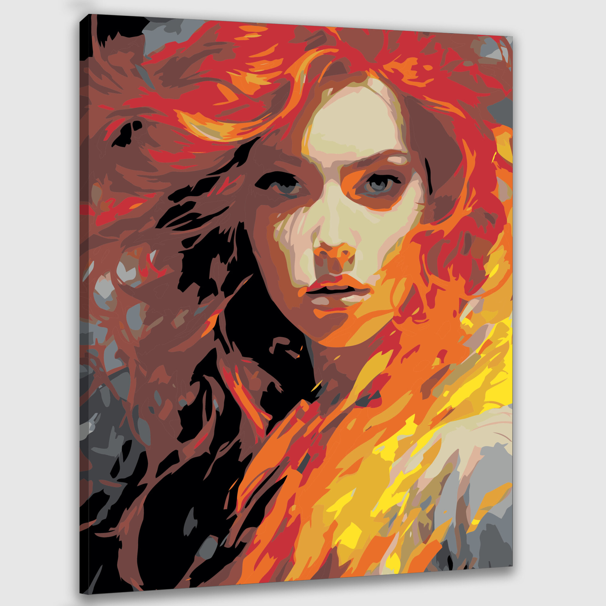 Картина по номерам 40x50 см, картина, масло, страстная девушка, огненный взгляд, напряженное выражение лиц