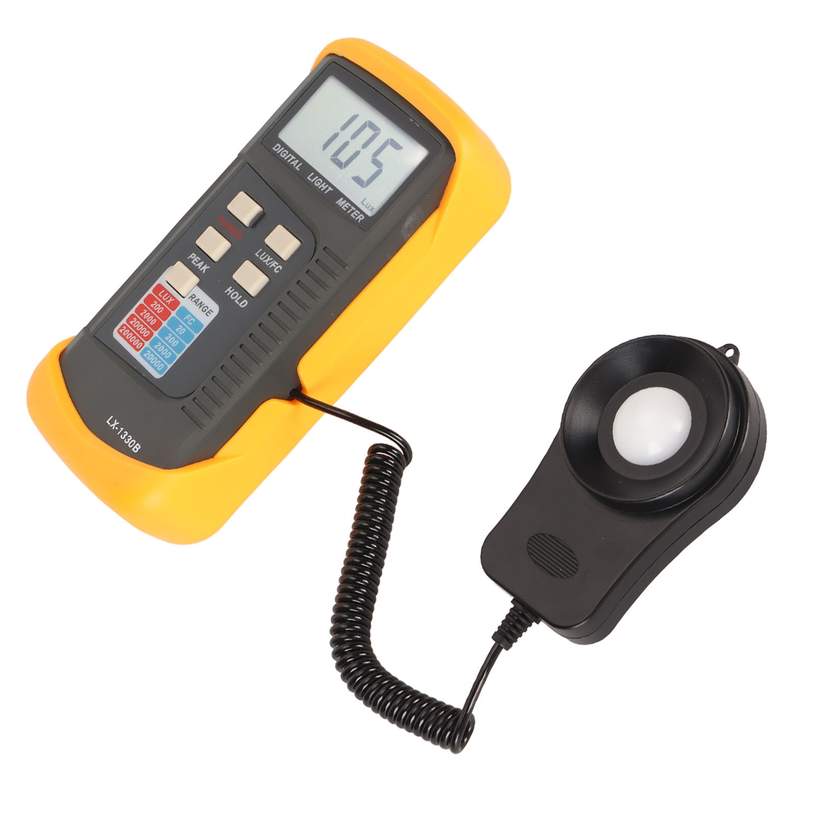 LX1330B Люксметр Разделенный цифровой измеритель освещенности Высокоточный фотометр Диапазон до 200 000 люкс с ЖК-экраном
