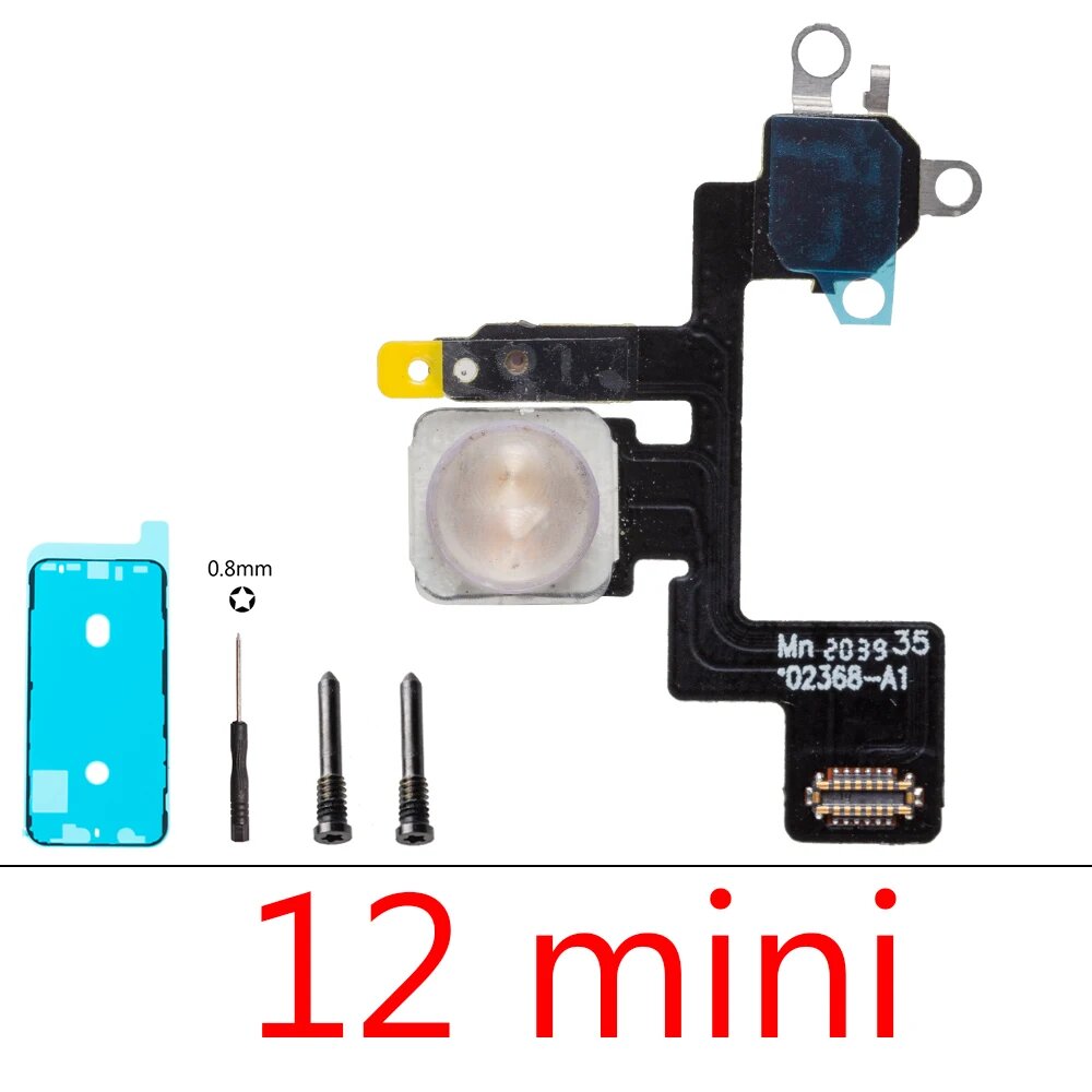 1 комплект, гибкий кабель для вспышки, громкости, фонарика для iPhone 12, 13, 14, 15 Pro Max Mini Plus с наклейкой 12 mini