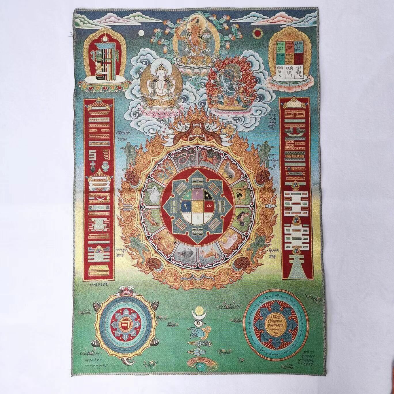 Тханка Буддийская "Мандала" 60*90см вышивка ткань картина