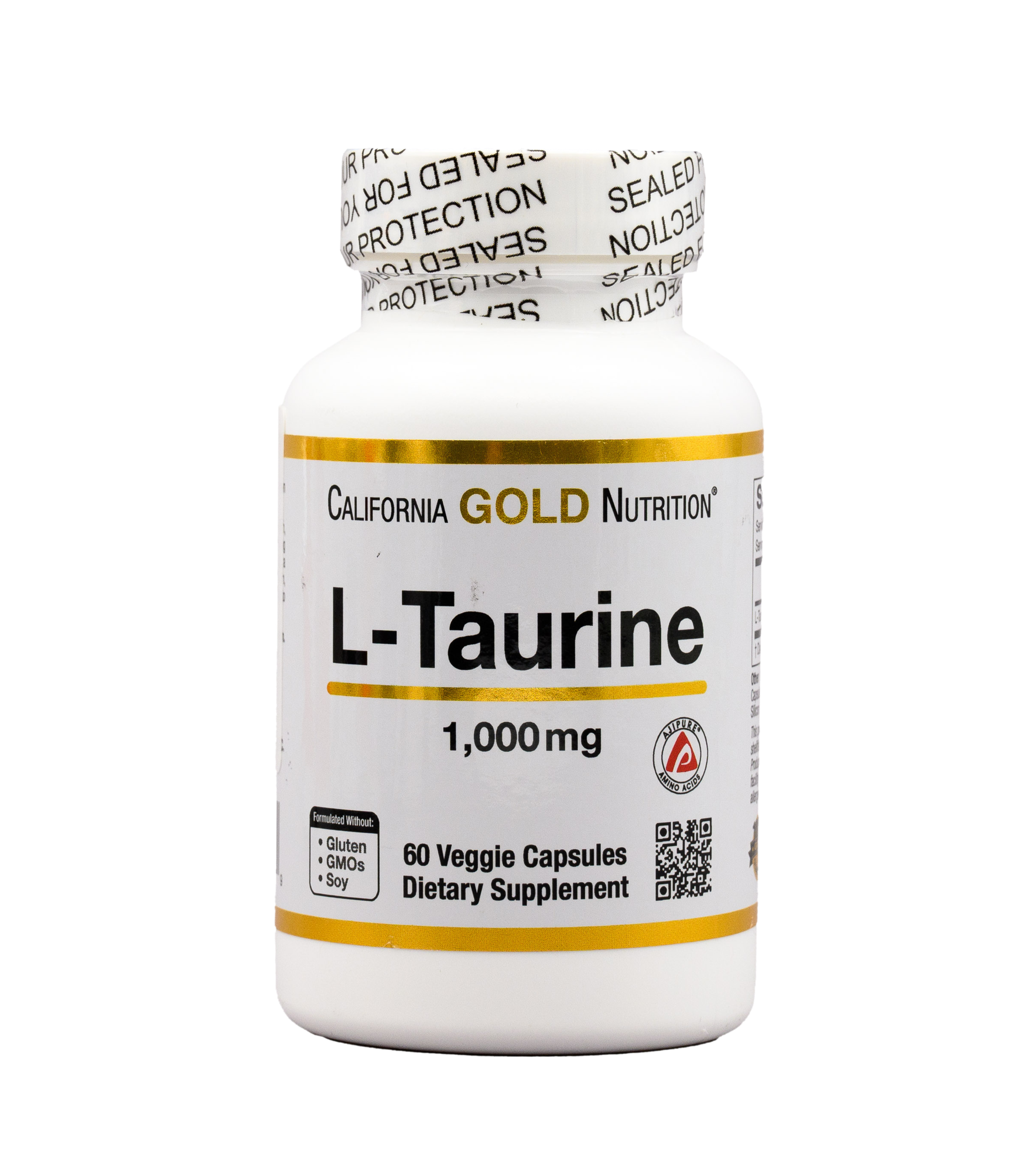 California Gold Nutrition L-Taurine 1000 mg 60 капсул. Таурин 1000мг