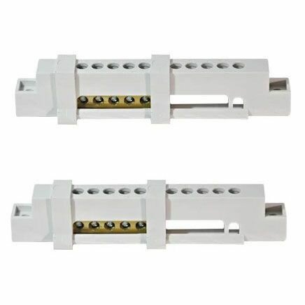 Клеммник (шина) N+PE 5 отв на Din-рейку для боксов IP65 (упак 2шт) ABB 12491 LUC 12 491