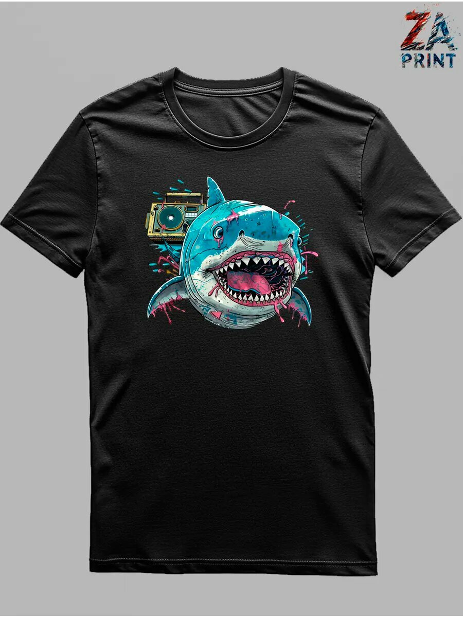 Футболка музыка акула