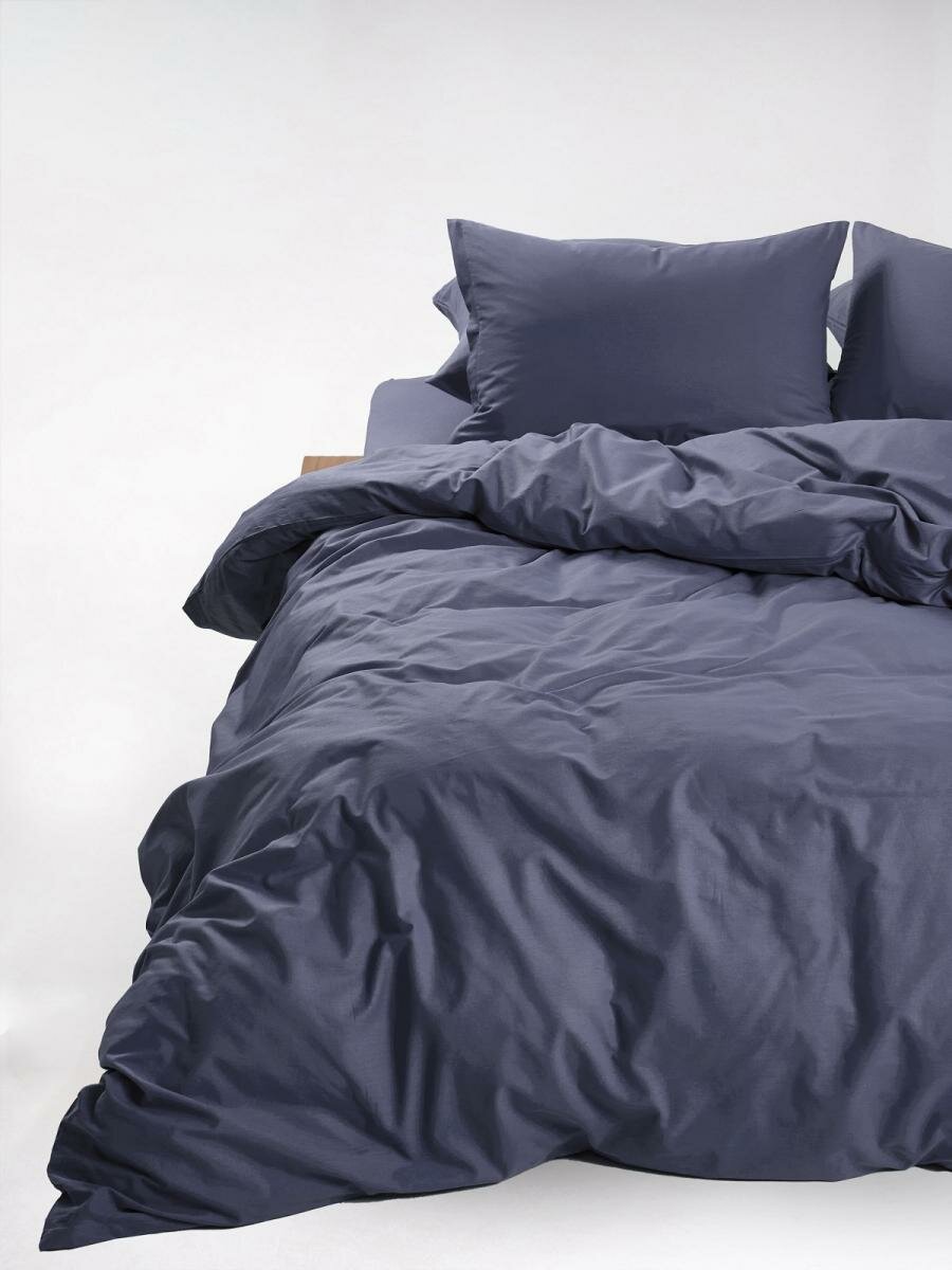 Постельное Белье Urban Family Голубой гранит 722 Перкаль однот евро (70х70)