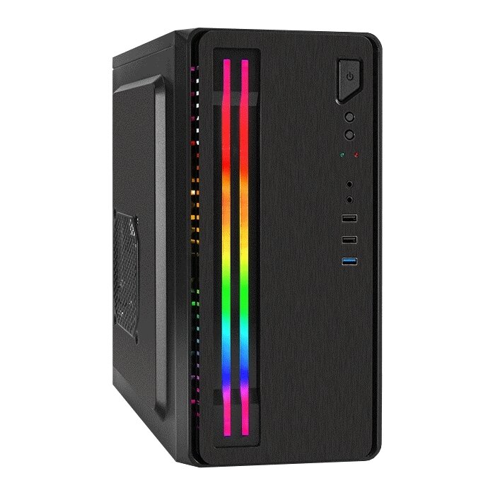 Корпус Minitower ExeGate mEVO-7805-XP400 (mATX, БП XP400 с вент. 12см, 2*USB+1*USB3.0, аудио, черный, с 2*RGB подсветкой)