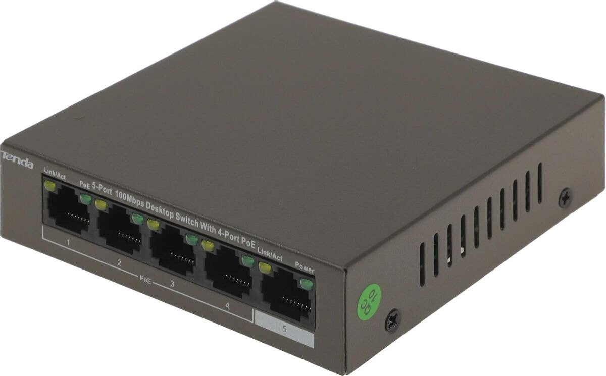 Коммутатор Tenda TEF1105P-4-38W 5PORT 10/100M