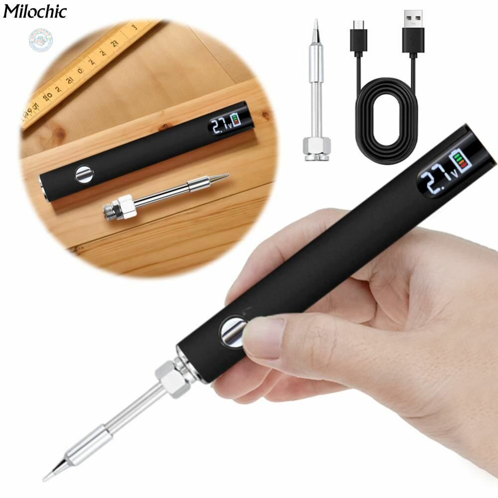 Паяльник портативный, быстрый нагрев 5 сек, регулируемая температура 330-450 , лёгкий сварочный инструмент для пайки микросхем, ювелирных работ и хобби, 650 мАч, USB-C зарядка
