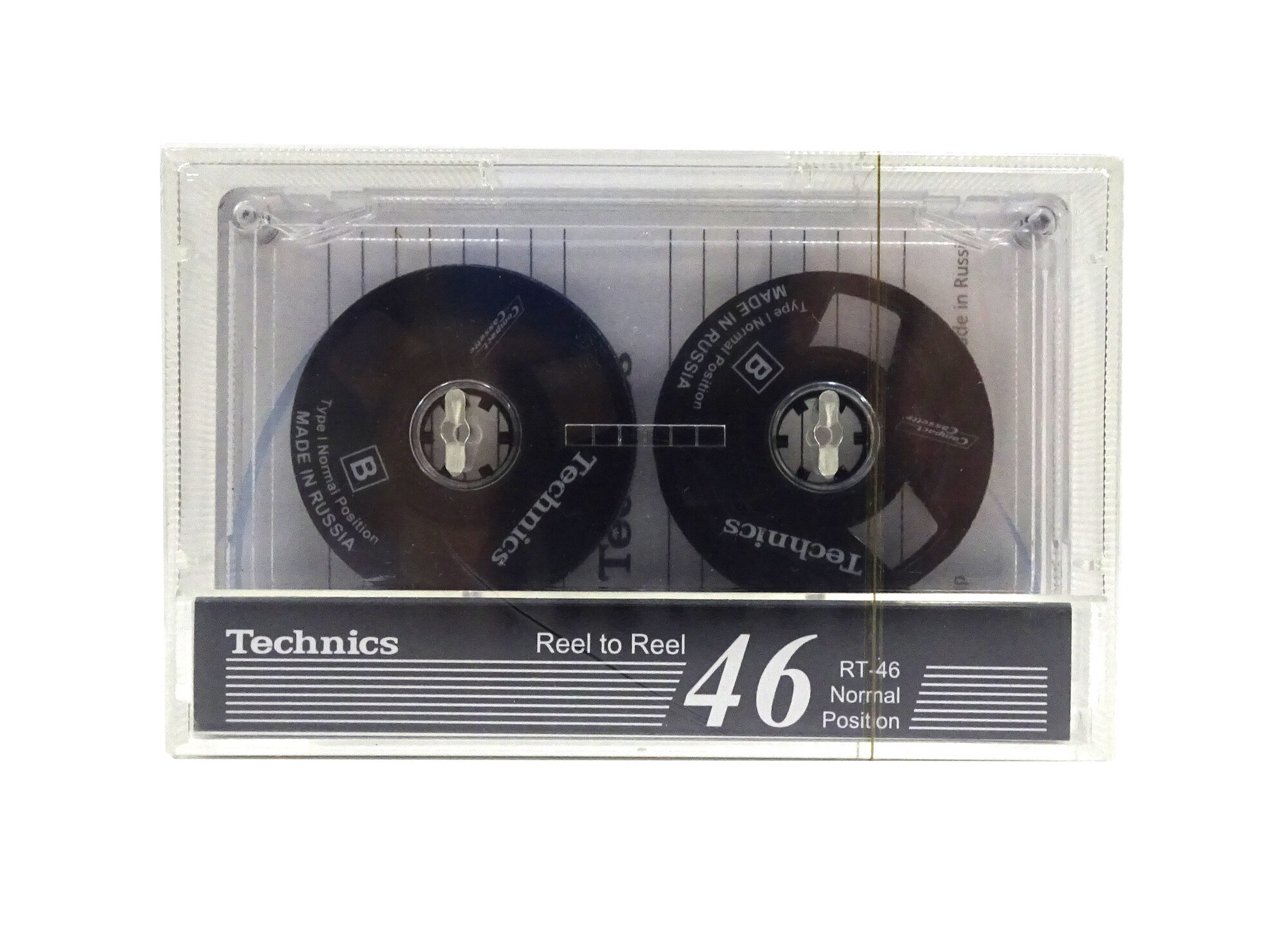 Аудиокассета "Technics RT-46" чёрными катушками