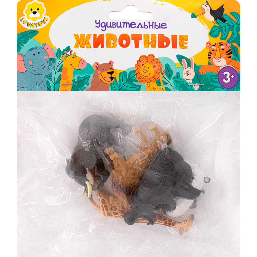 Игровой набор животных Levatoys Сафари, 6 штук, пластик, возраст от 3 лет FCJ1437951