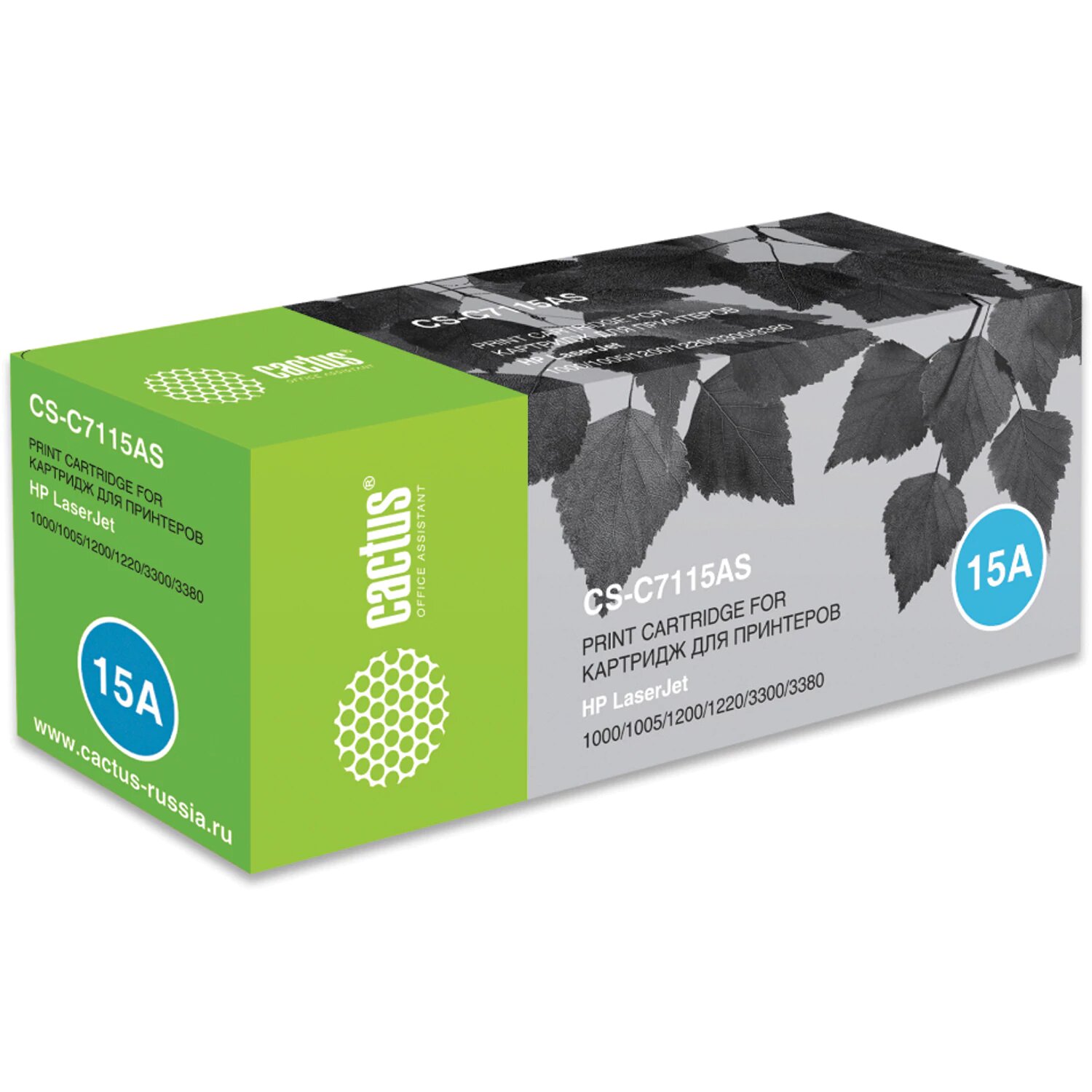 Картридж лазерный CACTUS (CS-C7115АS) для HP LaserJet 1000/1200/3300/3380, ресурс 2500 стр.