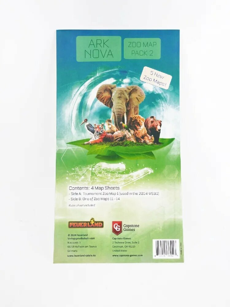 Настольная игра: Ark Nova: Zoo Map Pack 2 5 новых карт зоопарков. Для 1-4 игроков, 90-150 минут