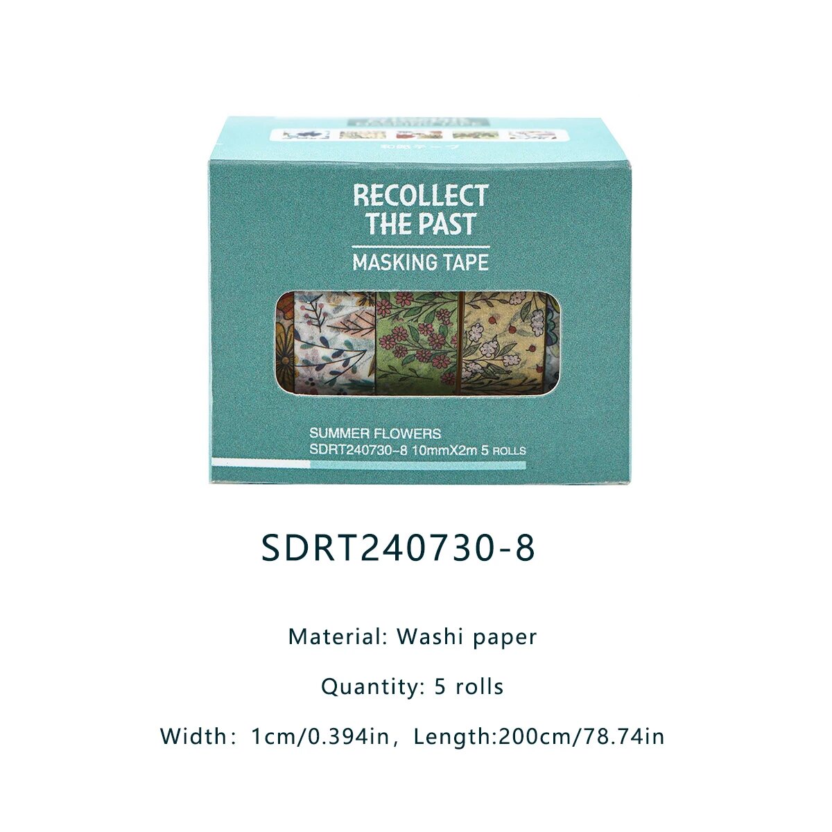 Набор Из 5 Рулонов Цветной Клейкой Ленты Васи С Весенними Цветочными Узорами, Ширина 10 Мм, Для Скрапбукинга, Дневников, Поделок