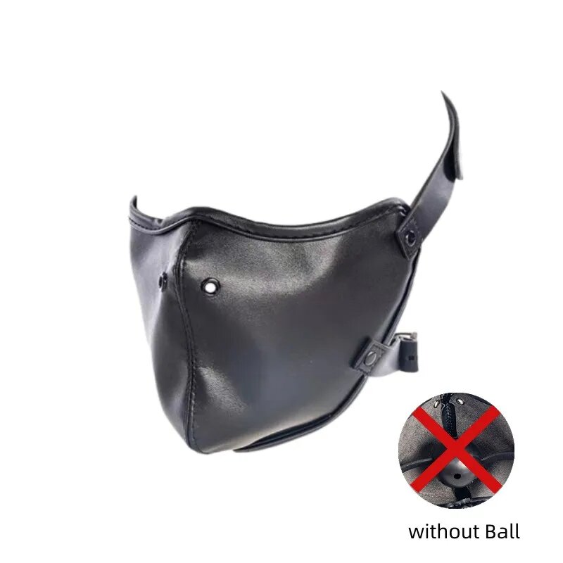 БДСМ бондаж кожаная маска на капюшон с жестким шариком заглушка для рта шариковая заглушка для фетиша игра для удовольствия Секс-игрушки для взрослых Mask A